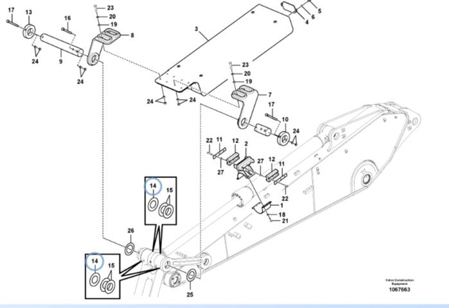 Calço de Ajuste do Módulo de Escavação Volvo CE 14716435